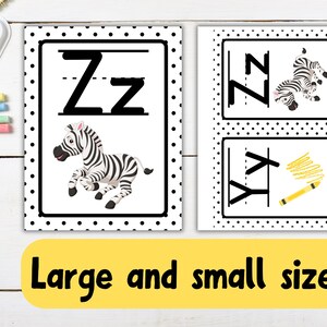 Black and White Polka Dot Alphabet Posters With Pictures: A-Z Classroom ...