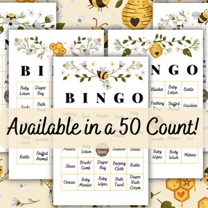 Bay-bee Shower Bee Bingo Game 24ct Bee Themed Baby Shower Bingo Boards ...