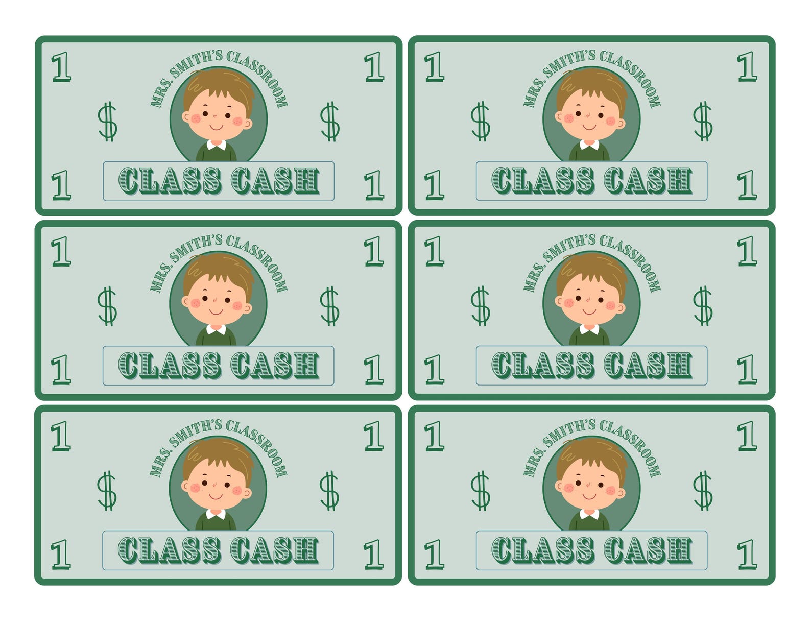 Class Cash for Students Classroom Currency With Kid Themed Bills ...
