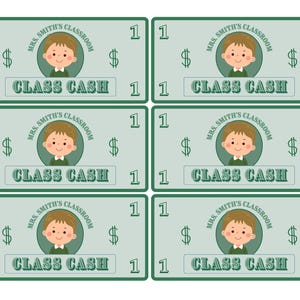 Editable Classroom Cash Template With Kid-themed Money - Etsy