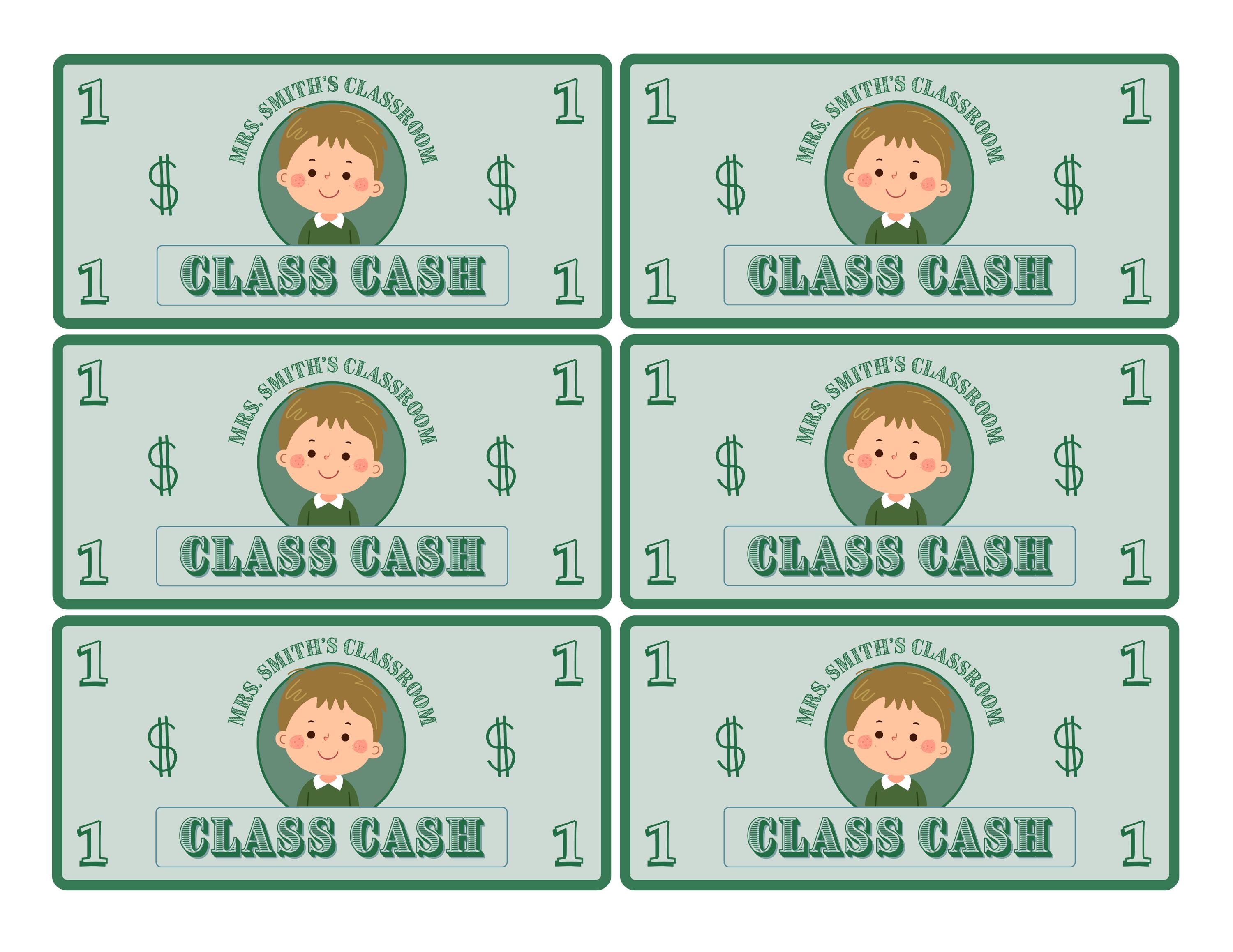 Editable Classroom Cash Template With Kid-themed Money - Etsy