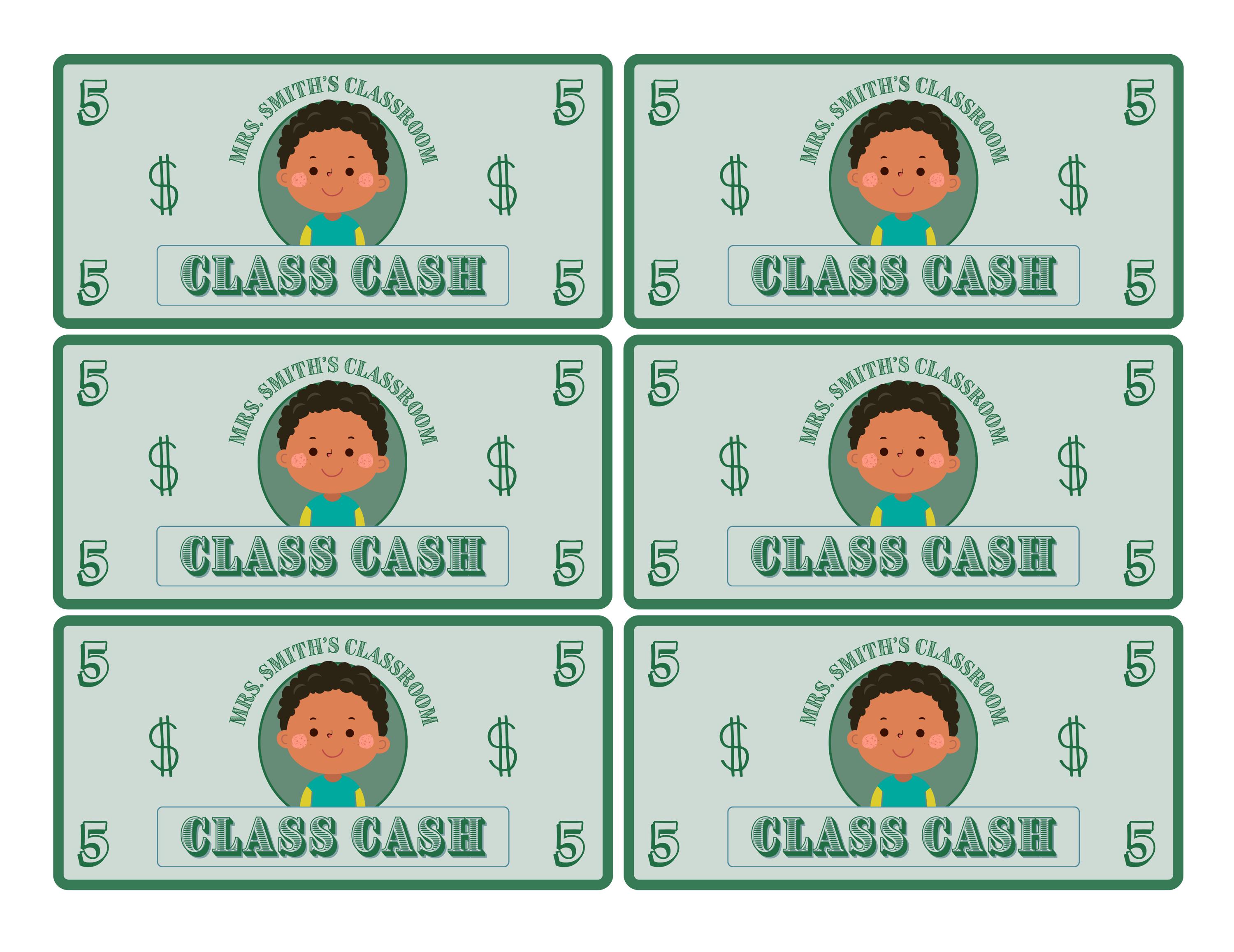 Editable Classroom Cash Template With Kid-themed Money - Etsy