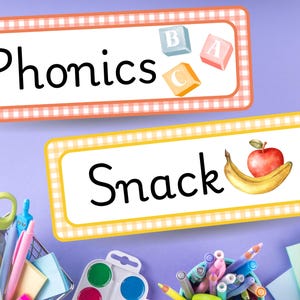 Rainbow Gingham Visual Classroom Schedule Daily Schedule With Pictures ...