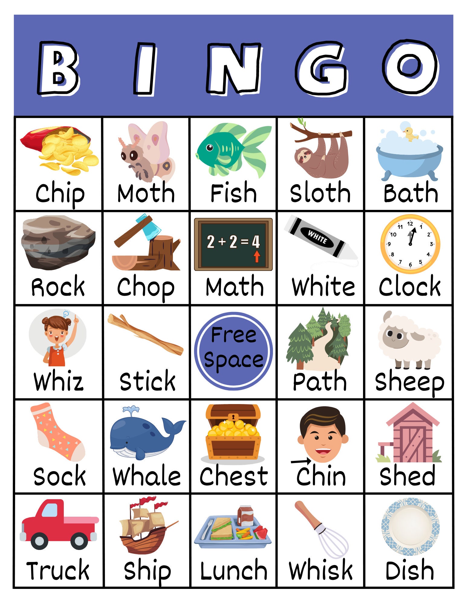 20 Digraph Picture Bingo Game Boards for Kindergarten or 1st Grade ...
