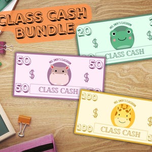 Editable Animal-themed Class Cash Rainbow Colored Classroom Currency ...