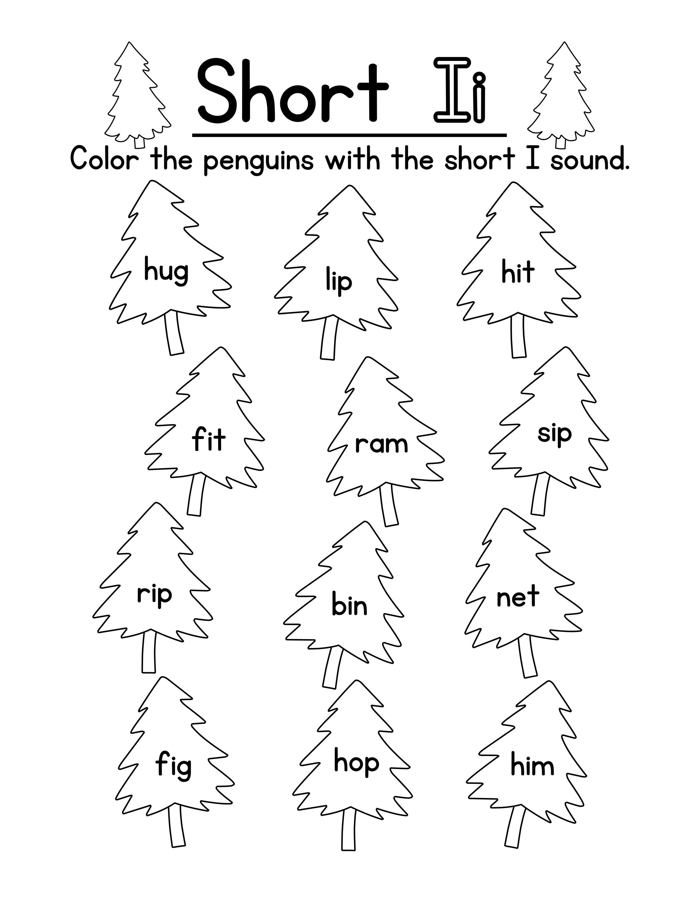 Winter Themed Short Vowel Practice Worksheets and Color by Vowel CVC ...
