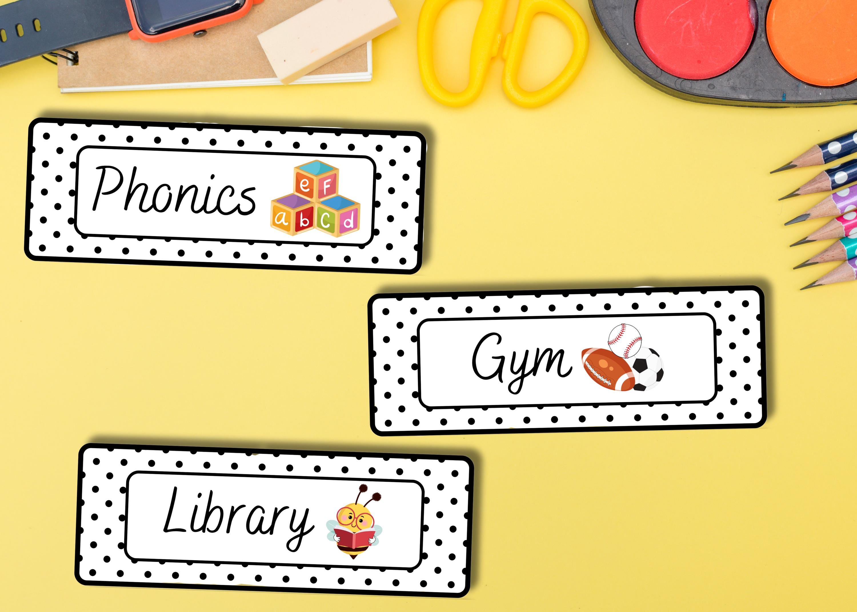 Elementary Classroom Visual Schedule | Black and White Polka Dot Decor ...