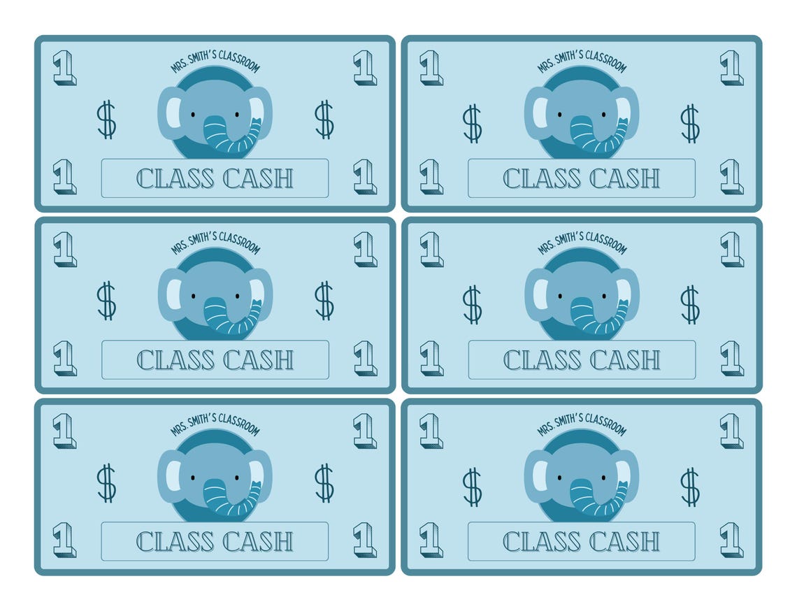 Editable Animal-themed Class Cash Rainbow Colored Classroom Currency ...