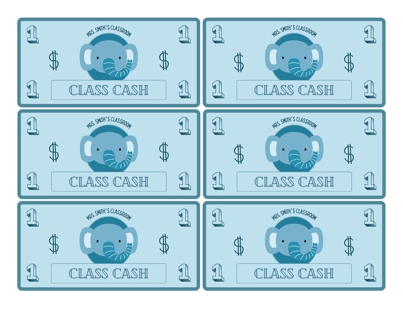 Editable Animal-themed Class Cash Rainbow Colored Classroom Currency ...