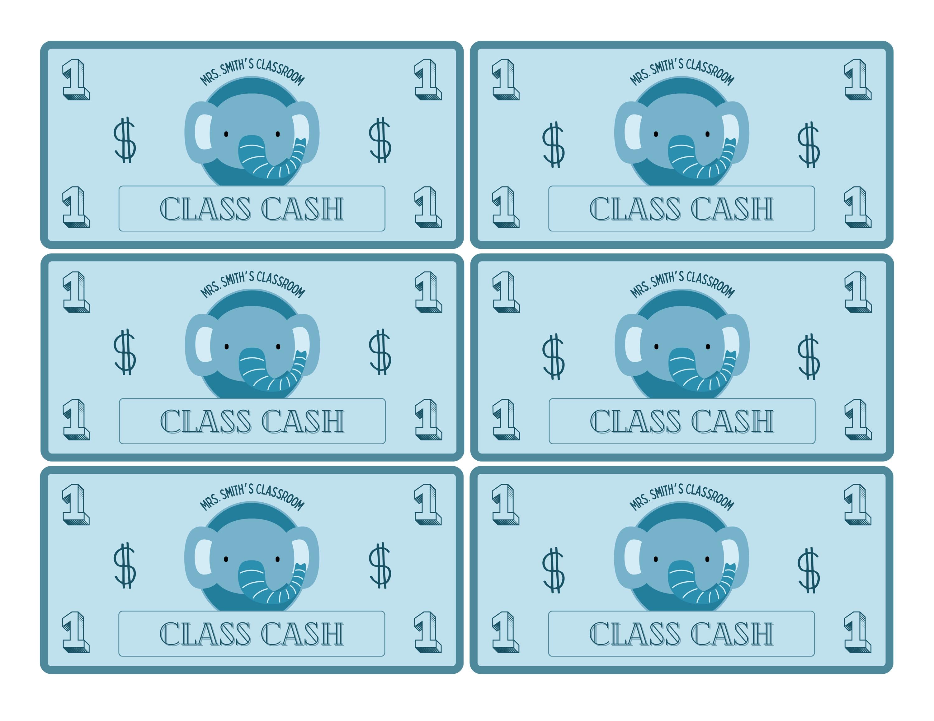 Editable Animal-themed Class Cash Rainbow Colored Classroom Currency ...