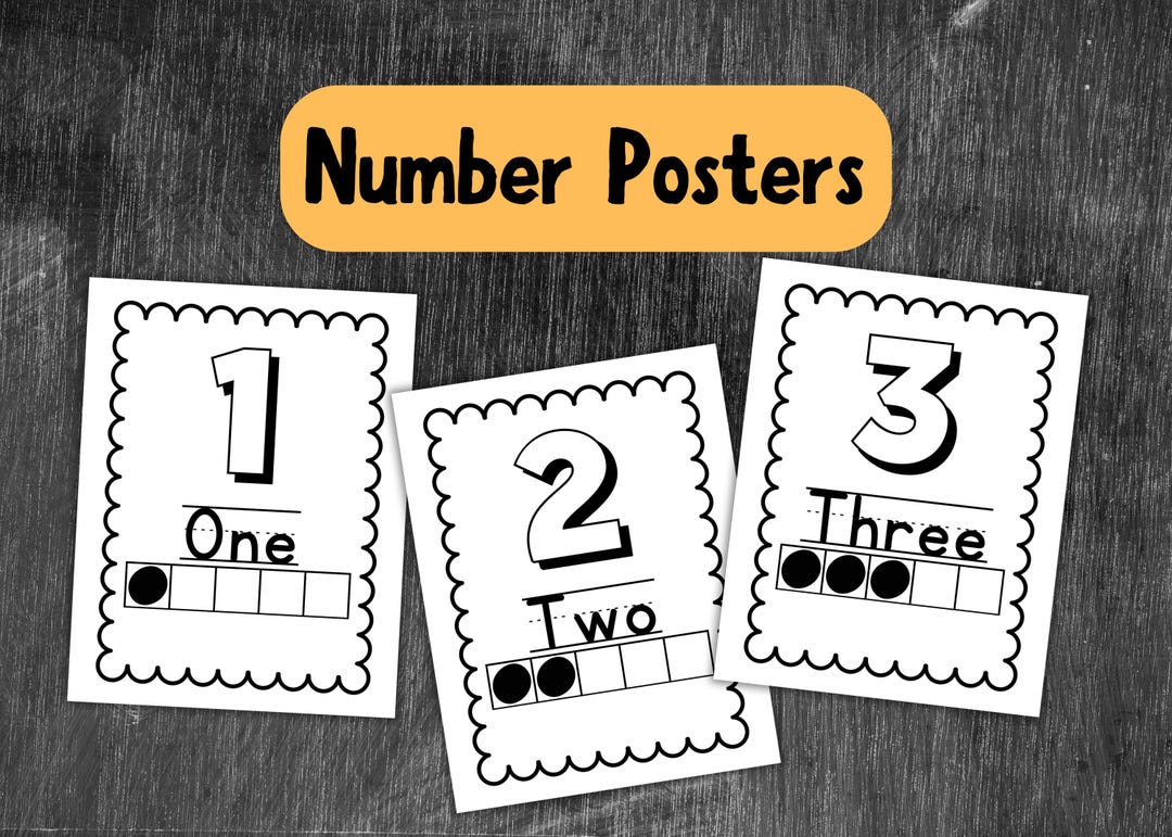 Numbers 1-20 With Ten Frames Black and White Themed Classroom Number ...