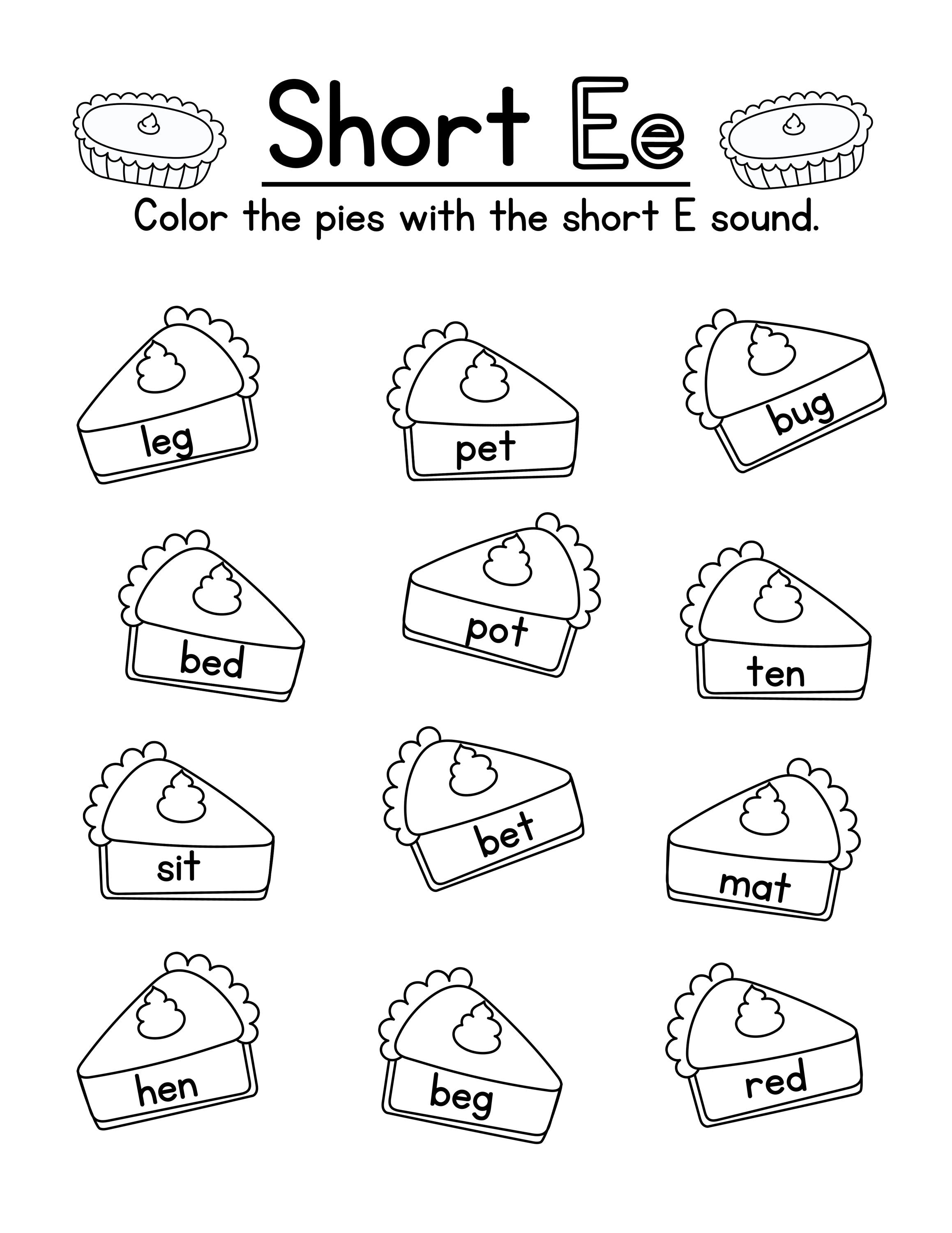 Fall Themed Short Vowel Practice Coloring Worksheets and Color by Vowel ...