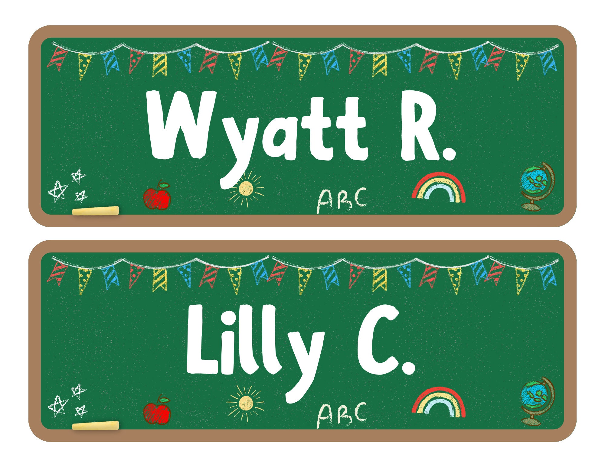 Cute Simple Chalkboard Theme Name Tag Template 3 Different Fonts ...
