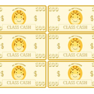 Editable Animal-themed Class Cash Rainbow Colored Classroom Currency ...