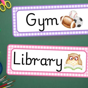 Rainbow Gingham Visual Classroom Schedule Daily Schedule With Pictures ...