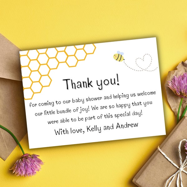 Bee Themed Thank You Card - Etsy