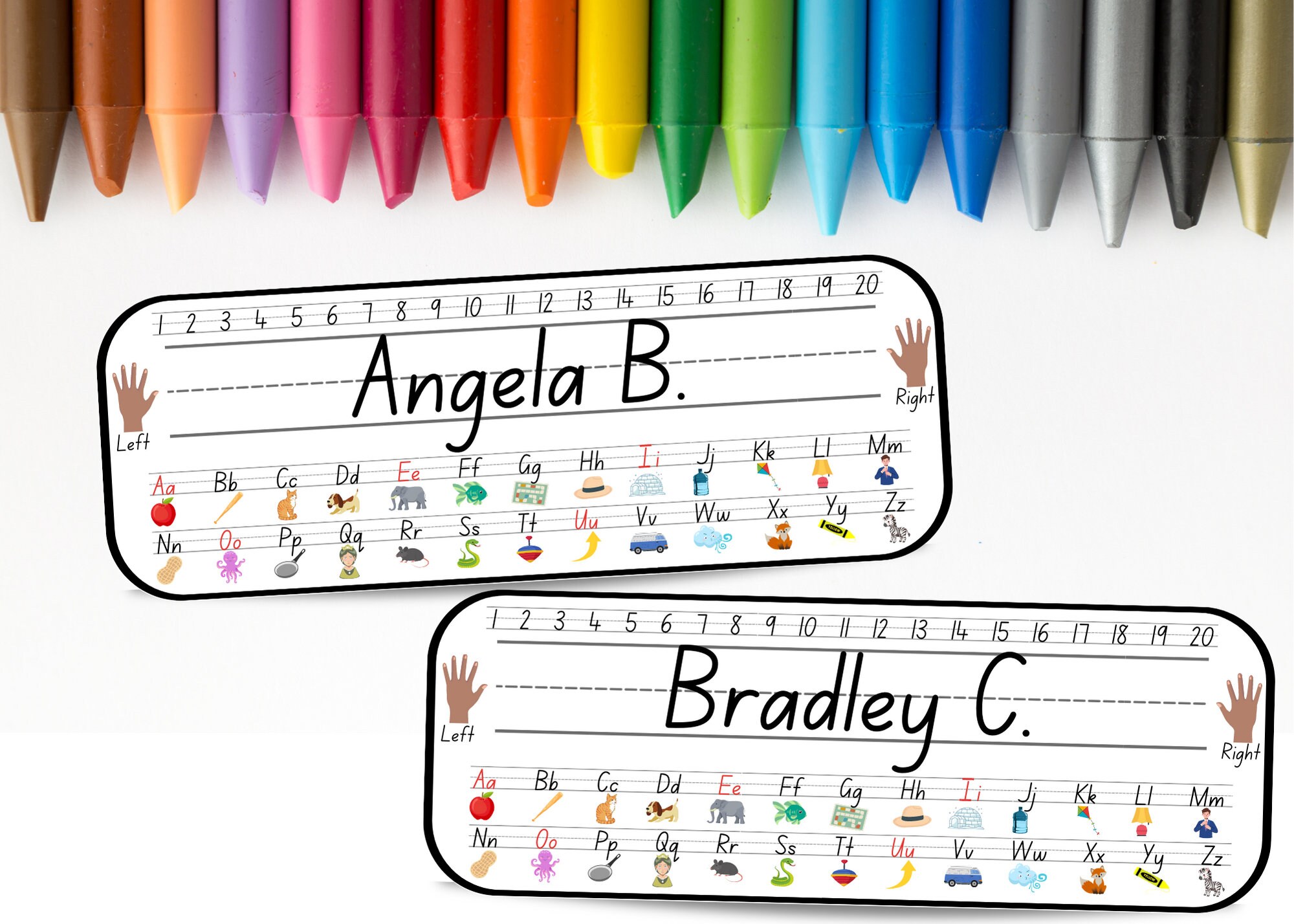 Editable Alphabet and Numbers Name Tags | Kindergarten 1st Grade Name ...