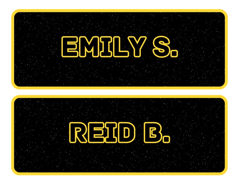 Space Themed Name Tags for Classroom Black and Gold Outer Space Theme ...