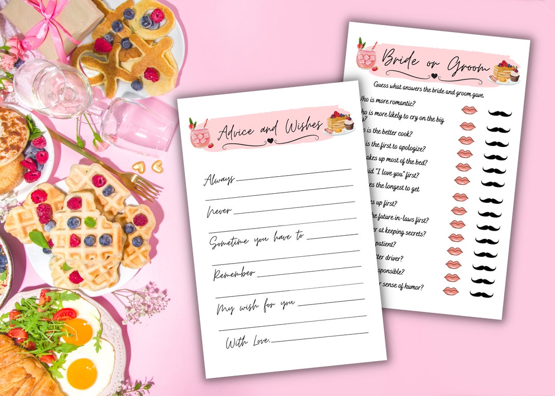 Cute Bridal Shower Brunch Themed Games 10 Pink Love You a Brunch ...