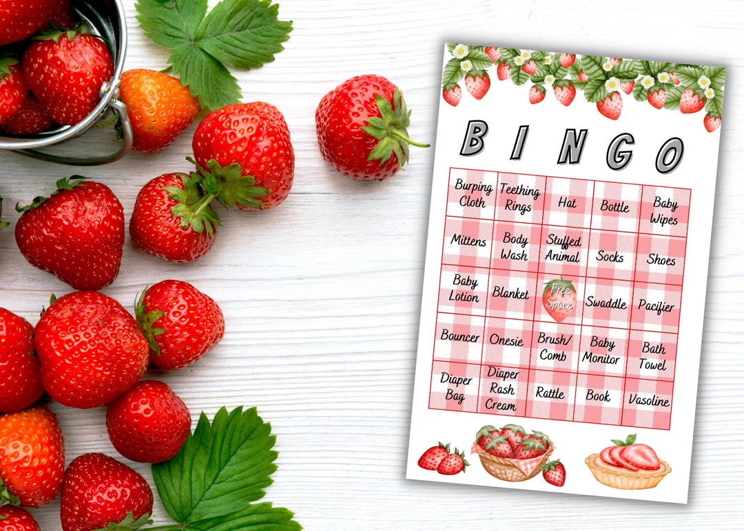 Berry Sweet Themed Baby Shower Bingo 50 Prefilled Game Boards - Etsy