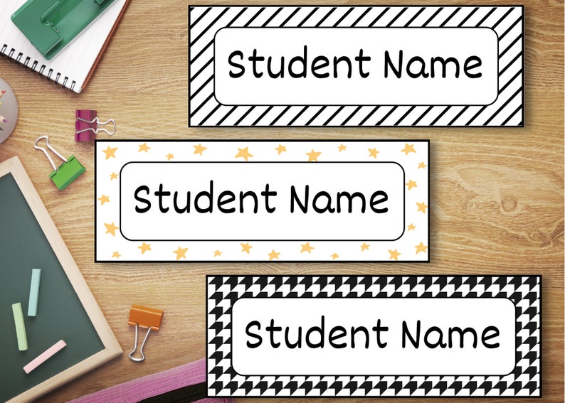 Cute Classroom Editable Name Tag Template 5 Different Styles Printable ...