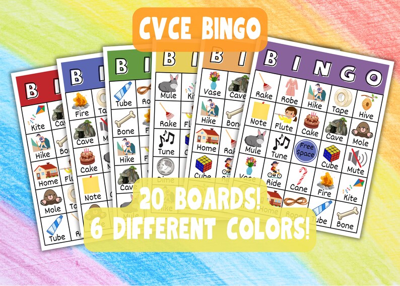 CVCE Elementary Bingo Game for Small Group or Whole Group Phonics and ...