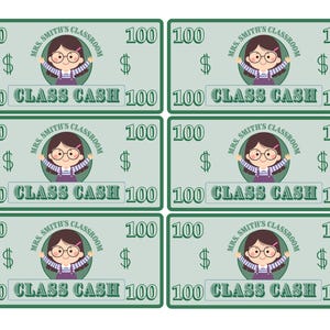 Class Cash for Students Classroom Currency With Kid Themed Bills ...