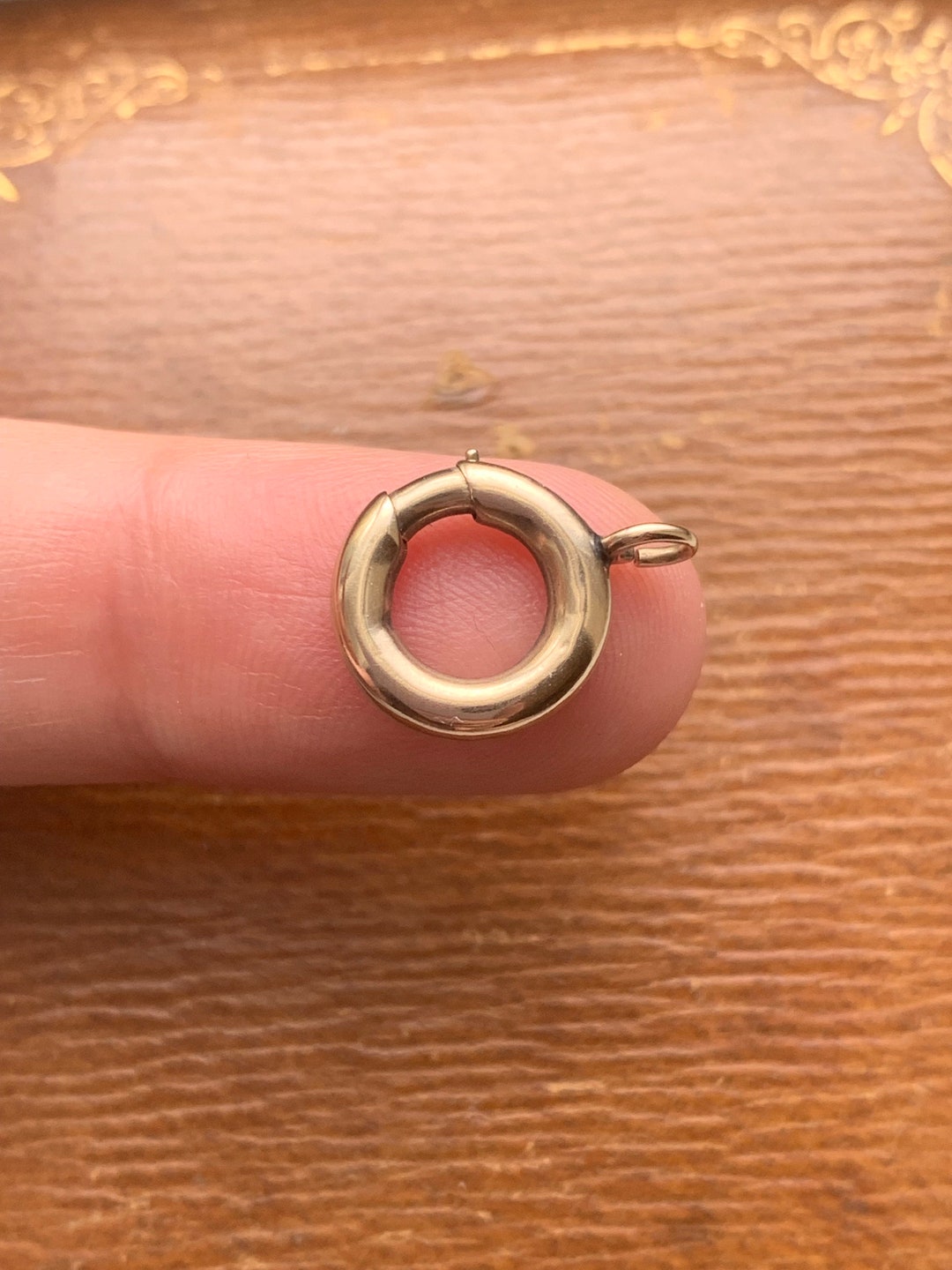 Vintage 10K Gold Bolt Clasp Charm Holder - Etsy