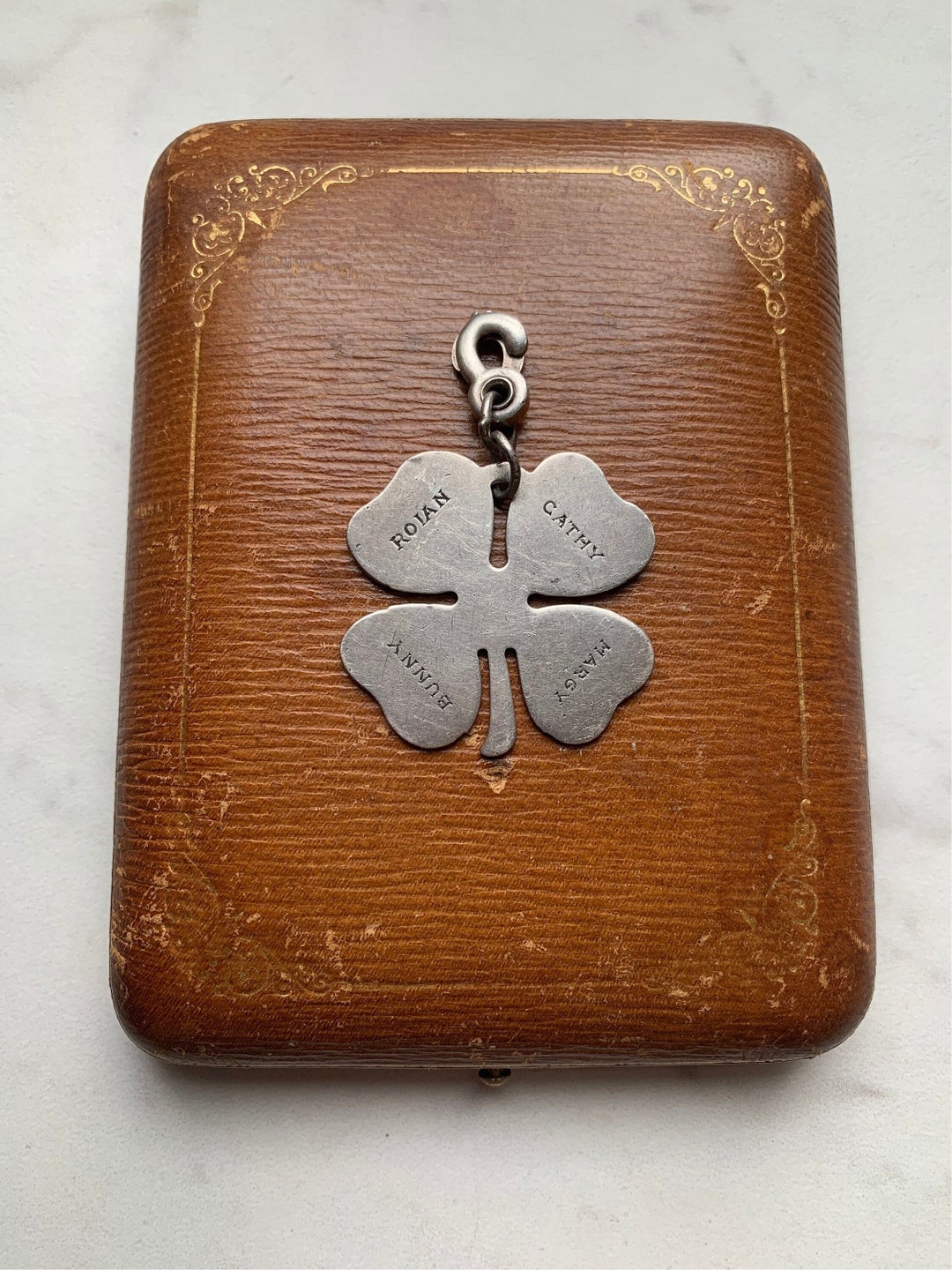 Vintage Sterling Silver Bunny Cathy Clover Good Luck Pendant Charm ...