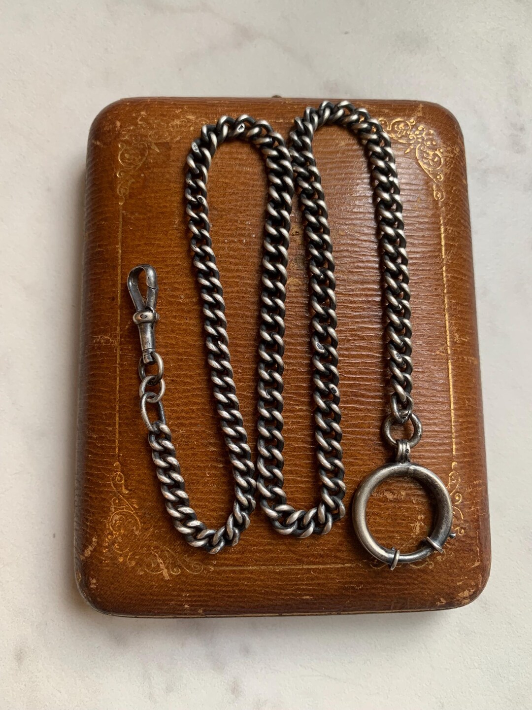 Antique Vintage 750 Silver Chain Dog Clip Bolt Clasp Link Necklace - Etsy