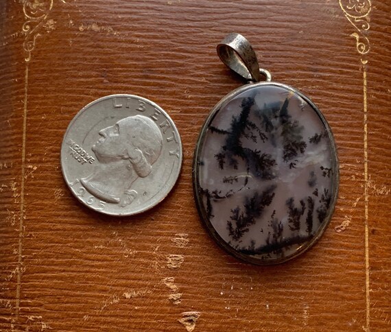 Vintage Sterling Silver 925 Agate Pendant - Gem