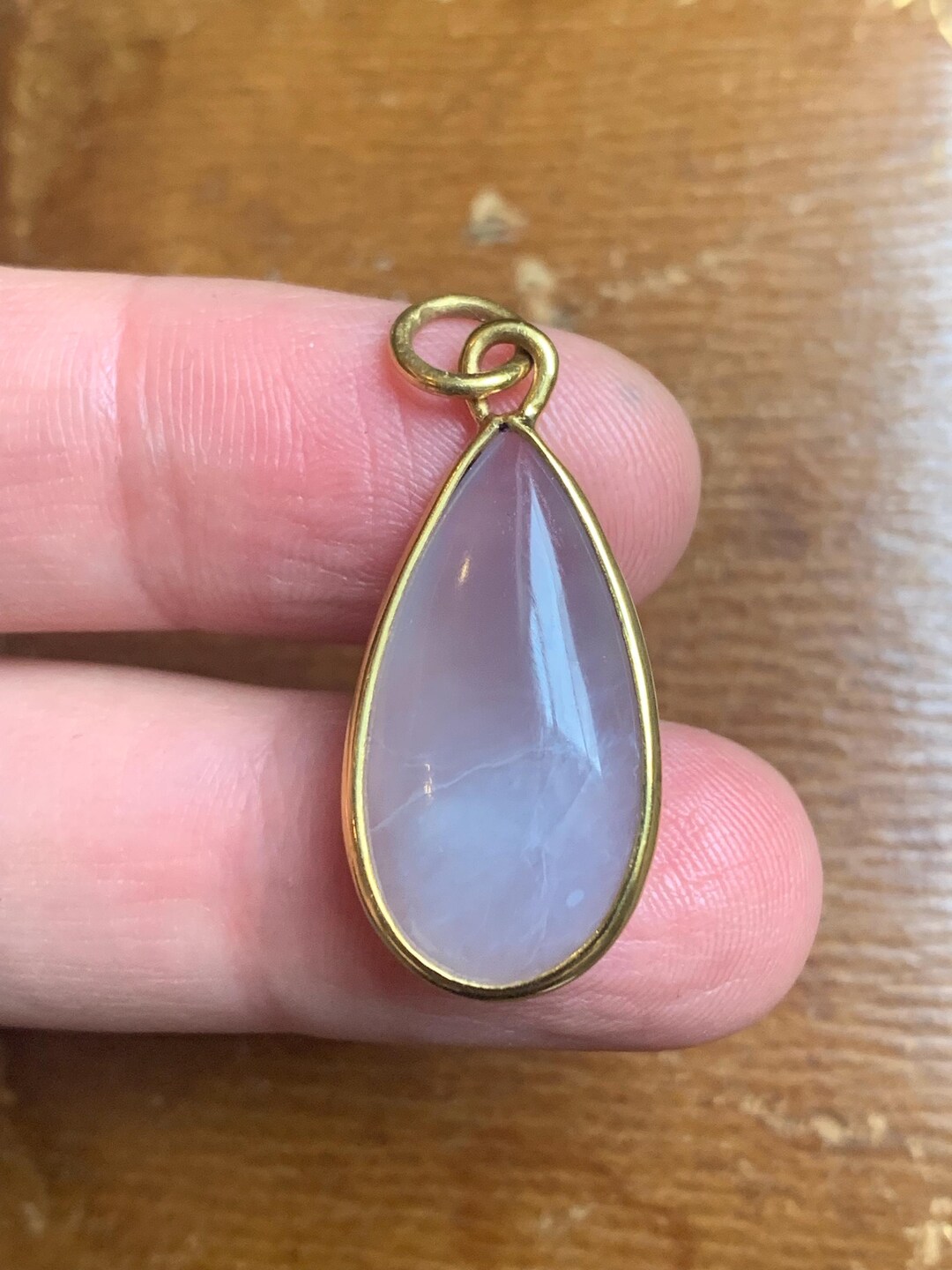 Vintage 22K Yellow Gold Chalcedony Pendant - Etsy