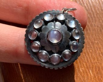 Antique Moonstones Bracelet in Graduated Double Row Design in Silver ...