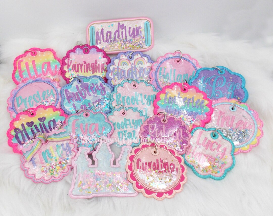 Personalized Fabric Bag Tag, Name Tag, Embroidered Name Tag, Bookbag ...