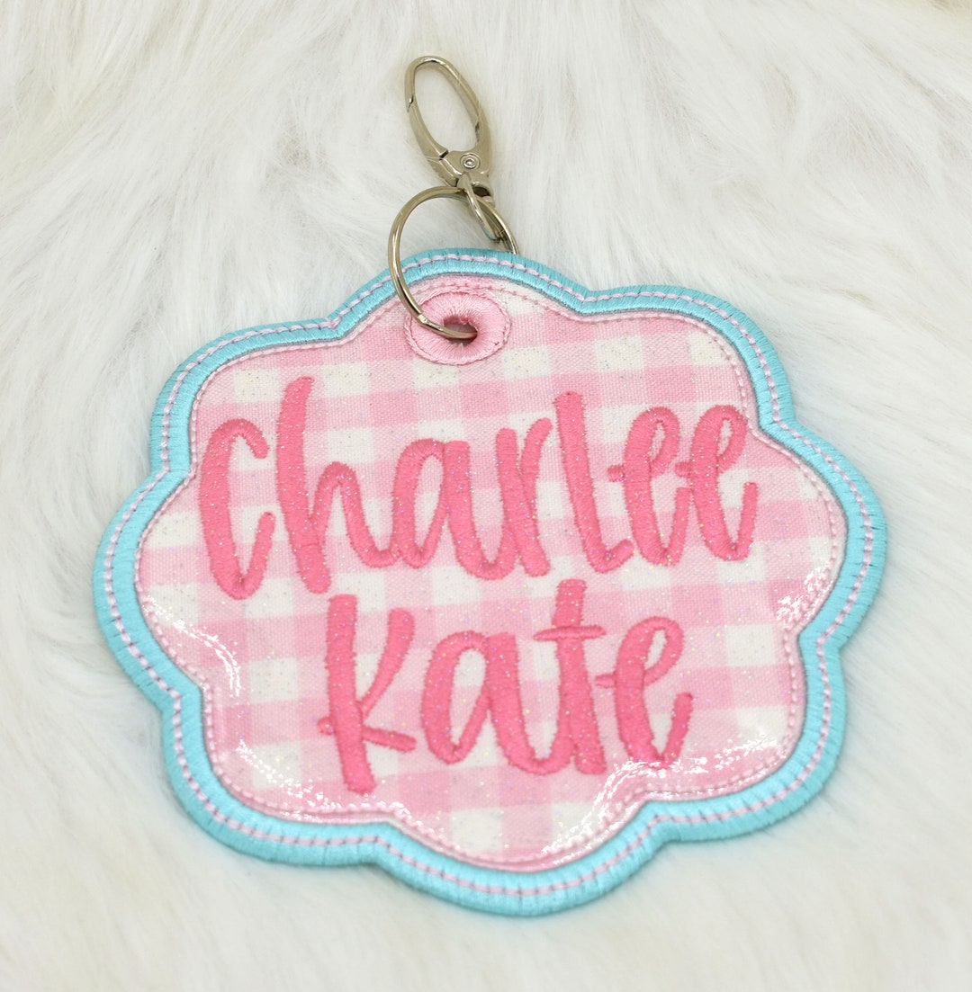 Personalized Fabric Bag Tag, Name Tag, Embroidered Name Tag, Bookbag ...