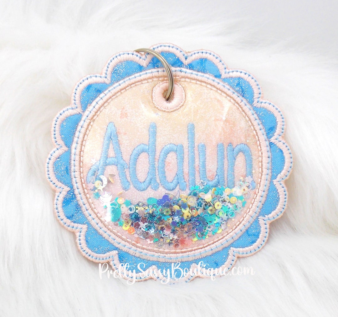 Personalized Fabric Bag Tag, Name Tag, Embroidered Name Tag, Bookbag ...