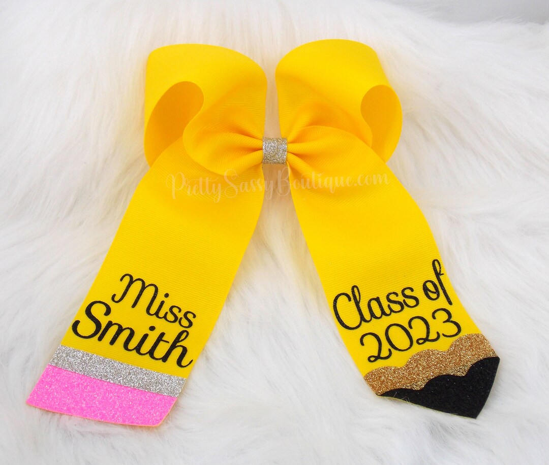 Teacher Graduation Bow - Personalized Graduation Bow - Big Graduation ...