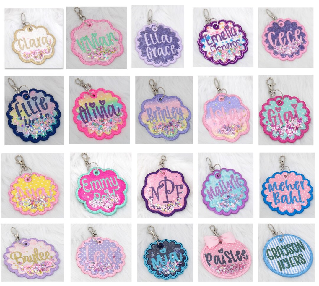 Personalized Fabric Bag Tag, Name Tag, Embroidered Name Tag, Bookbag ...