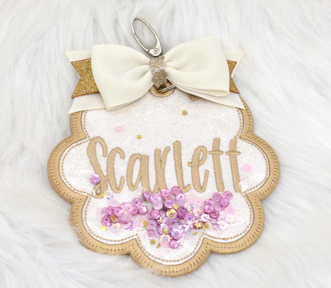 Personalized Fabric Bag Tag, Name Tag, Embroidered Name Tag, Bookbag ...