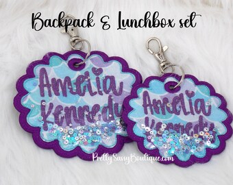 Personalized Fabric Bag Tag, Name Tag, Embroidered Name Tag, Bookbag ...