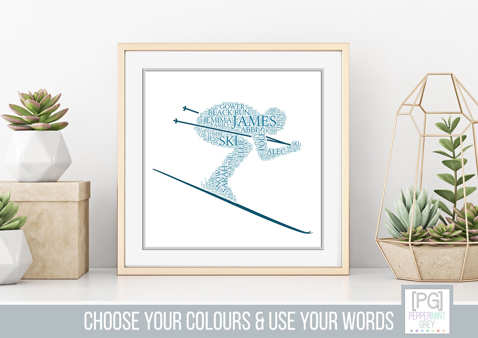 Personalized Skiier Gift Custom Skiing Word Art - Etsy