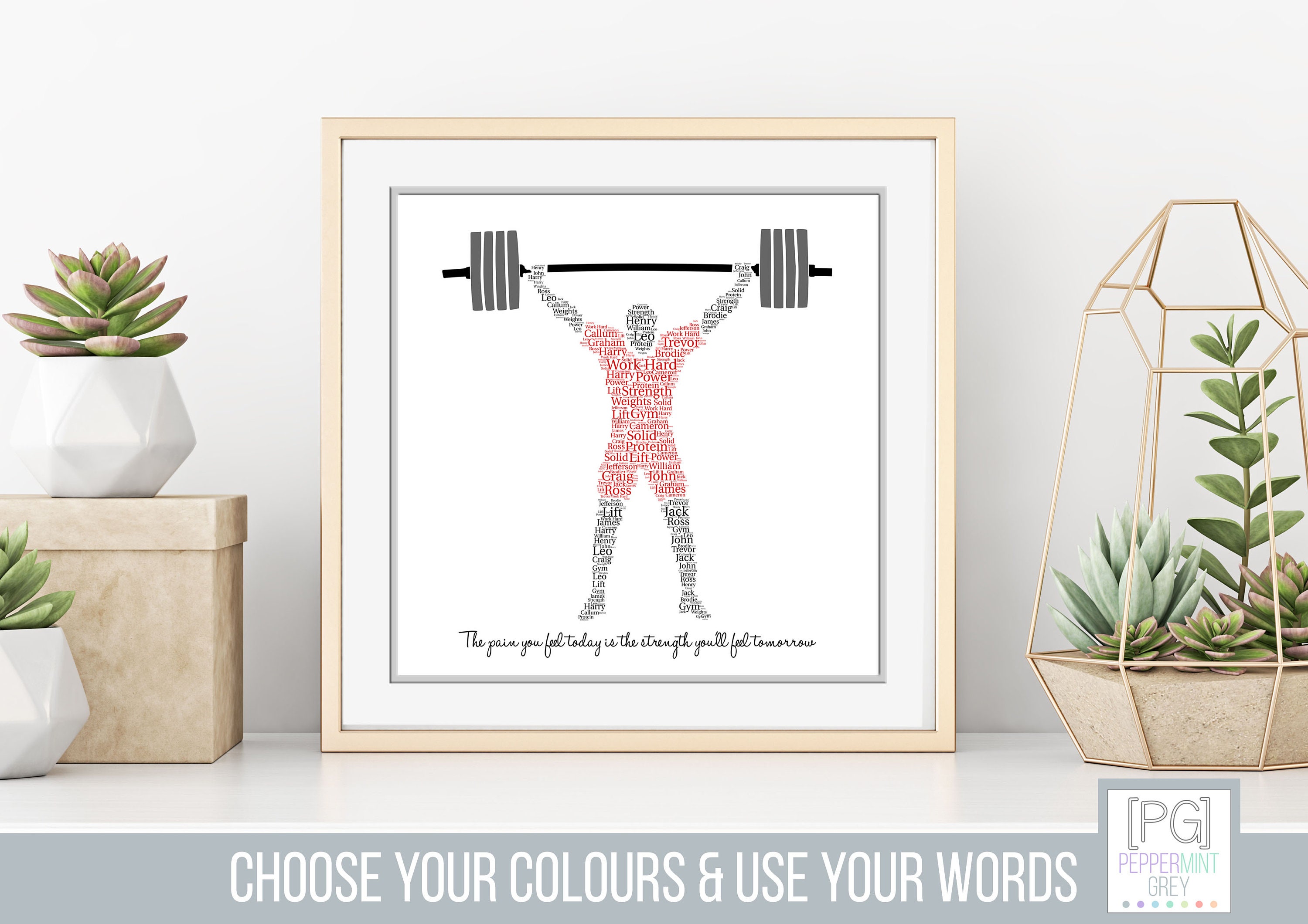 Weighlifting Gift Weightlifter Word Art Printable Gift Personalized ...