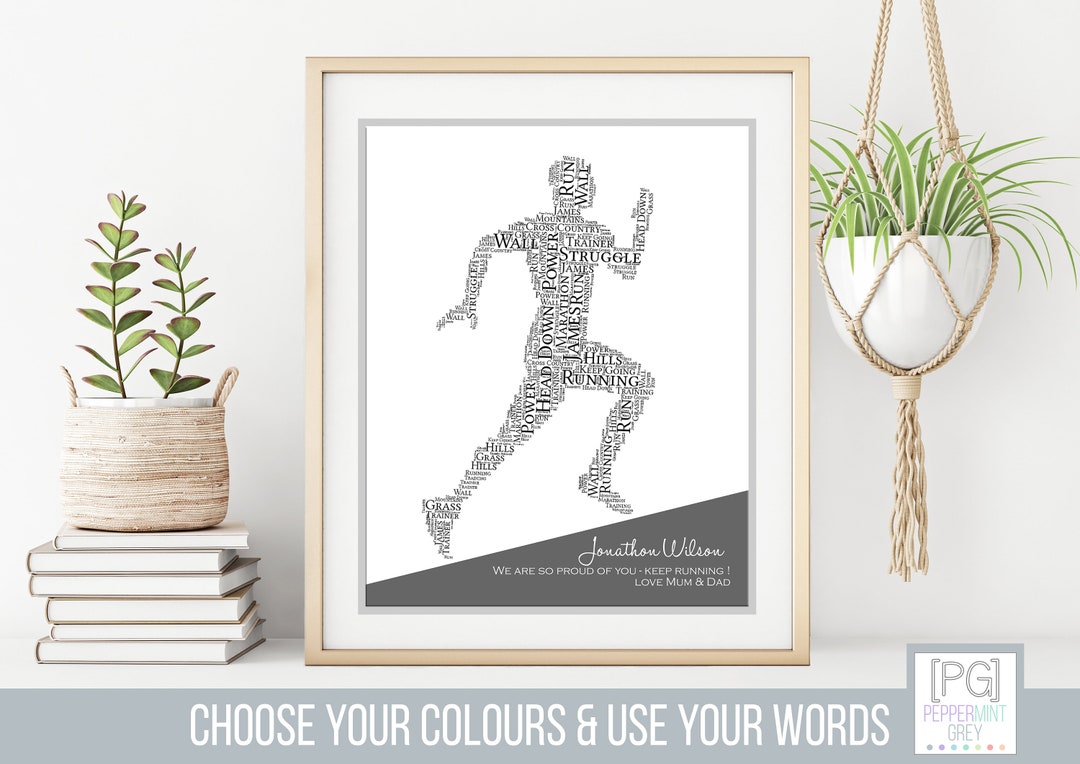 Runner Word Art, Running Coach Gift Runner Word Art Printable Gift ...