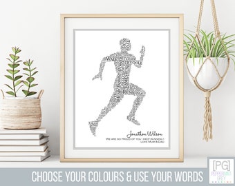 Runner Word Art, Running Coach Gift Runner Word Art Printable Gift ...