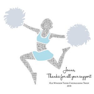 Cheerleader Gift Cheerleading Word Art Printable Gift Personalized Gift ...