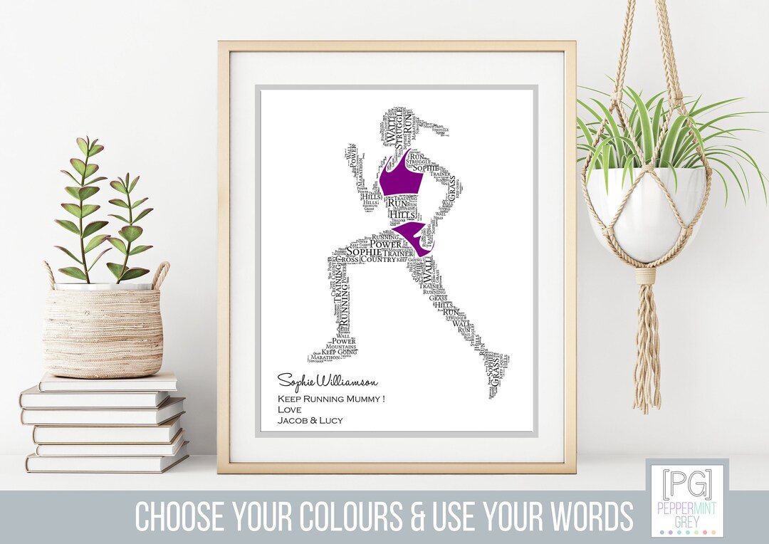 Runner Word Art, Running Coach Gift Runner Word Art Printable Gift ...