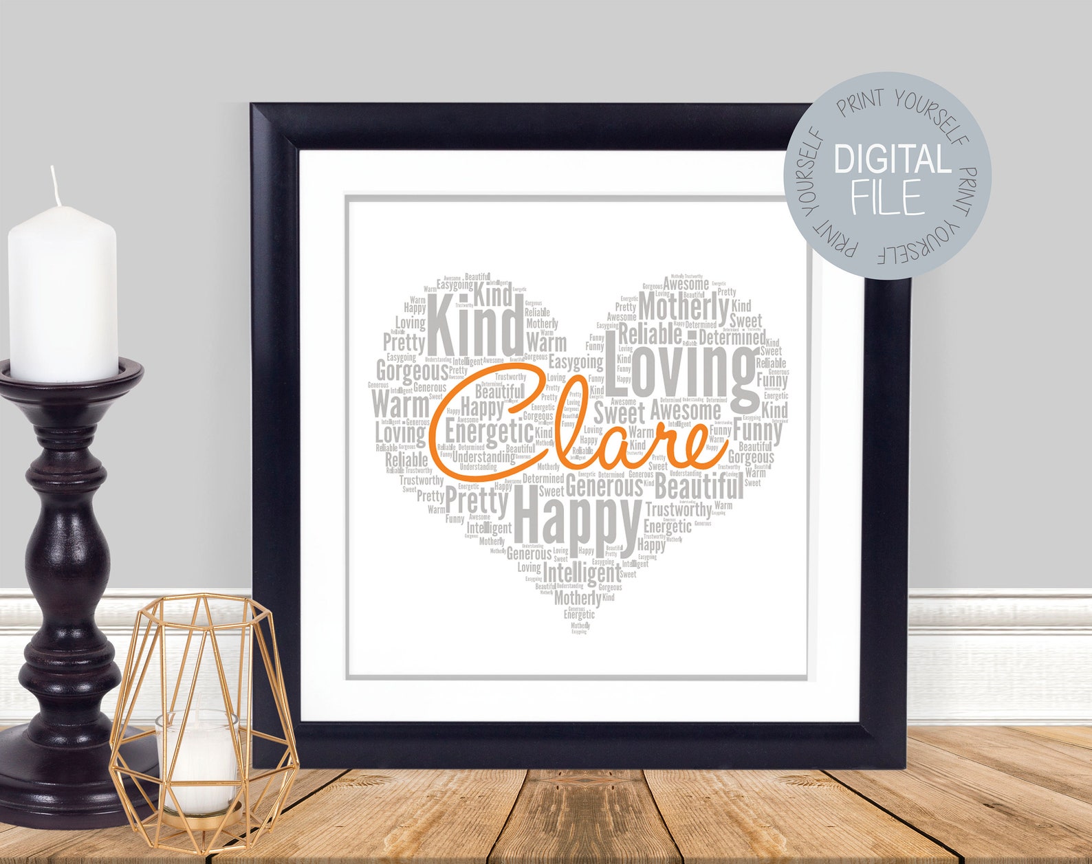 Word Art Gift Personalised Birthday Word Art Printable Gift ...