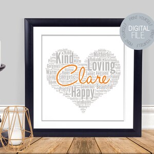 Word Art Gift Personalised Birthday Word Art Printable Gift ...