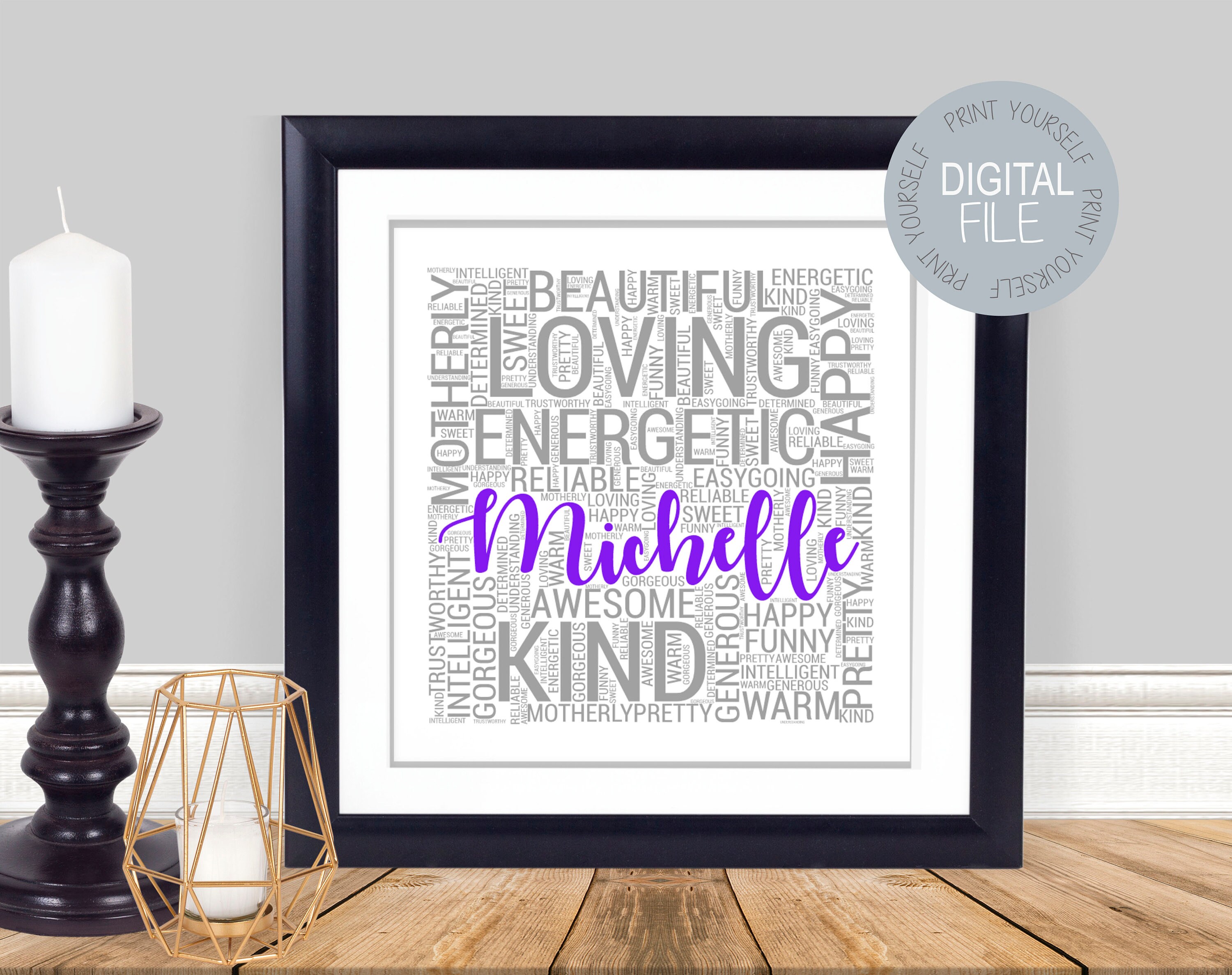 Word Art Gift Personalised Birthday Word Art Printable Gift ...