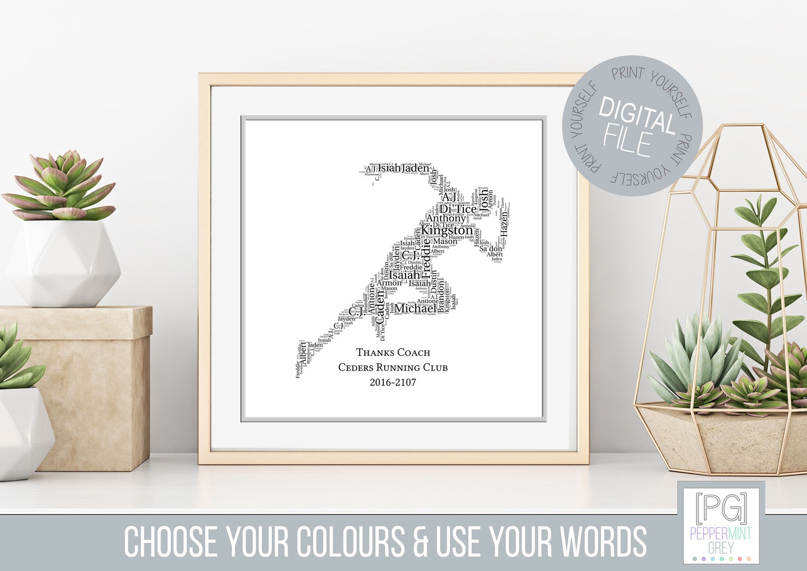Gift for Runners, Running Coach Gift Runner Word Art Printable Gift ...